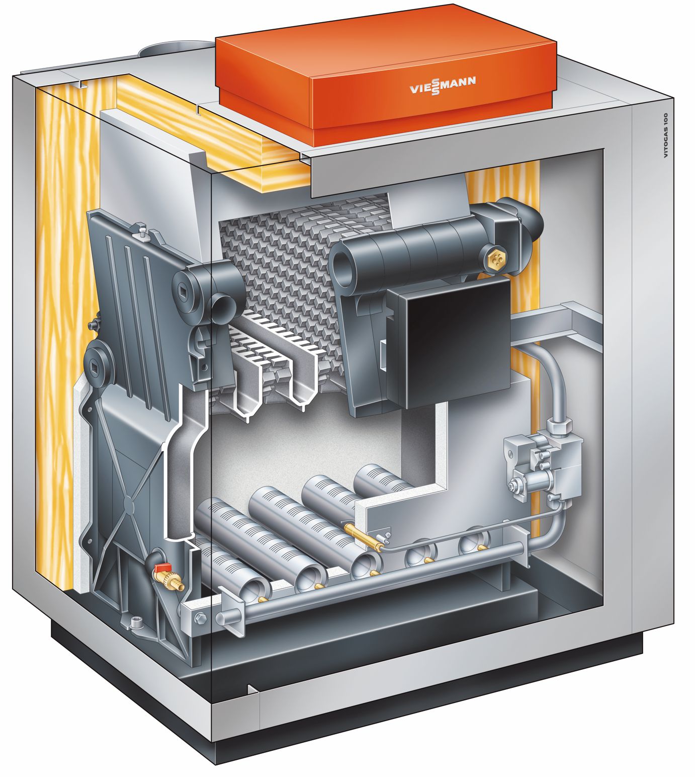Газовый котел Viessmann Vitogas 100-F 60 кВт c автоматикой KC4B GS1D879